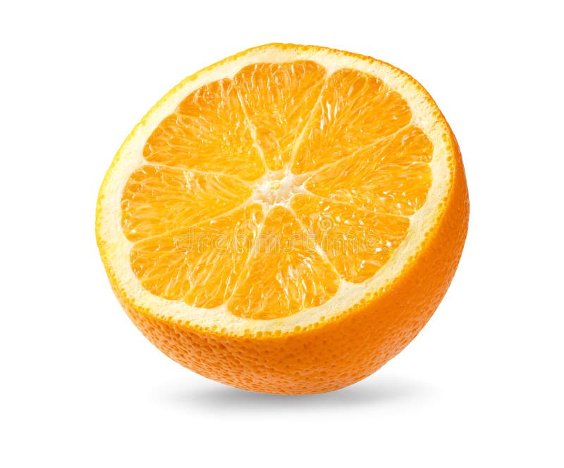 Half of Orange Fruit Isolated on White Background Stock Photo - Image ...
