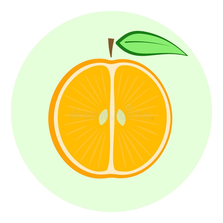 Half Orange Icon, Orange Split in a Half Stock Illustration ...