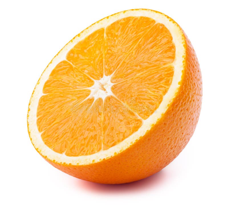 Half of Orange with Leaves Isolated Stock Image - Image of fresh ...