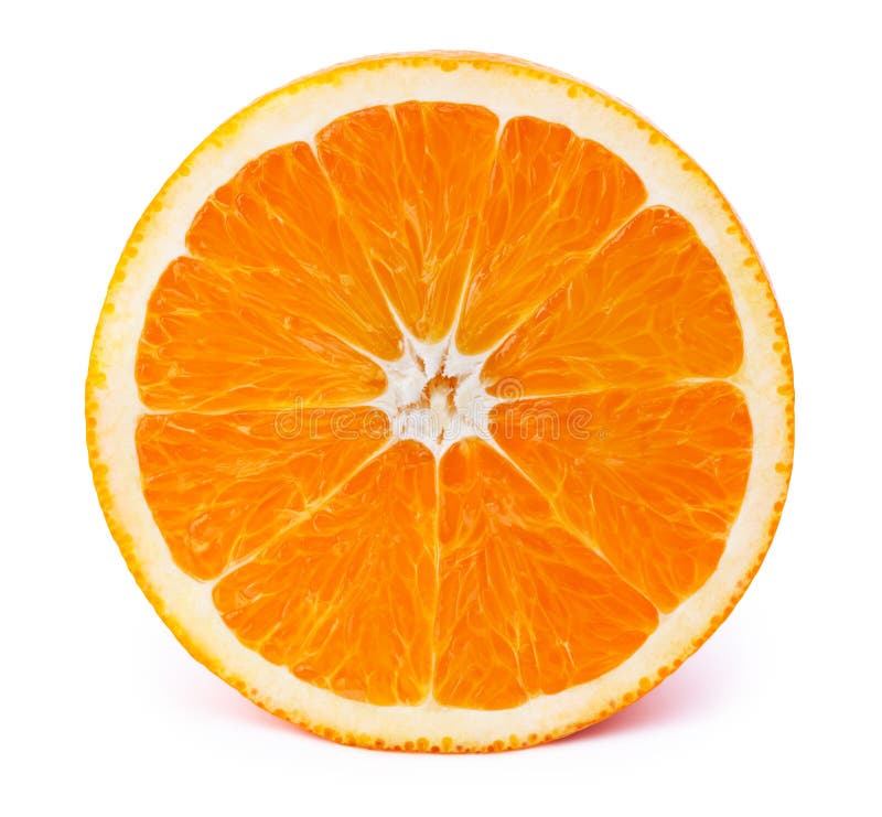 Half of Orange Fruit Slice Isolated Stock Image - Image of clipping ...