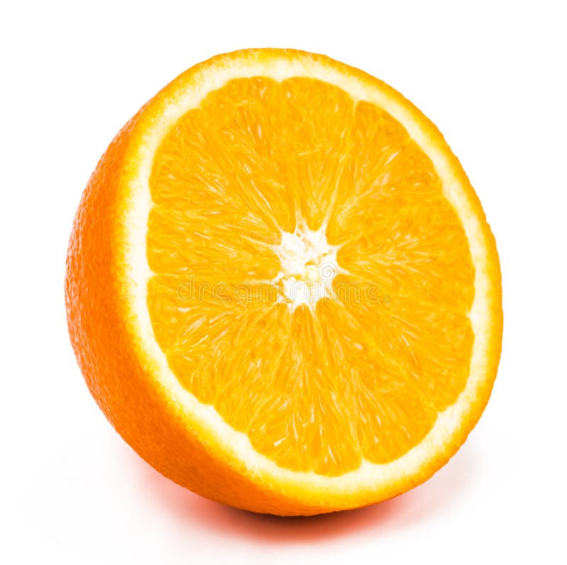 Orange with Half of Orange Isolated on the White Background Stock Image ...