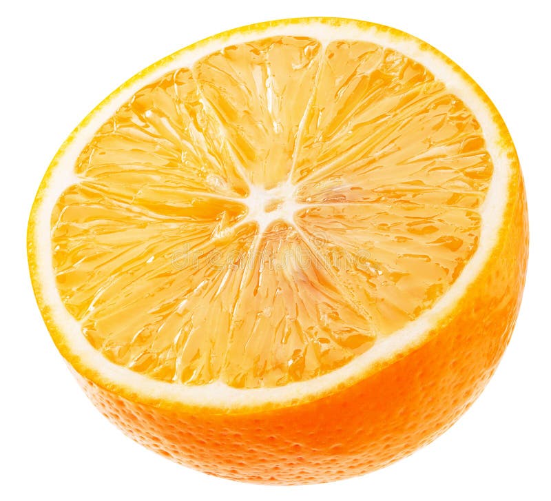 Half of Orange Isolated on a White Background Stock Image - Image of ...