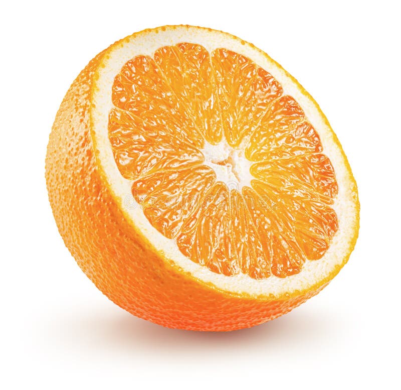 Half of Orange Isolated on a White Background Stock Photo - Image of ...