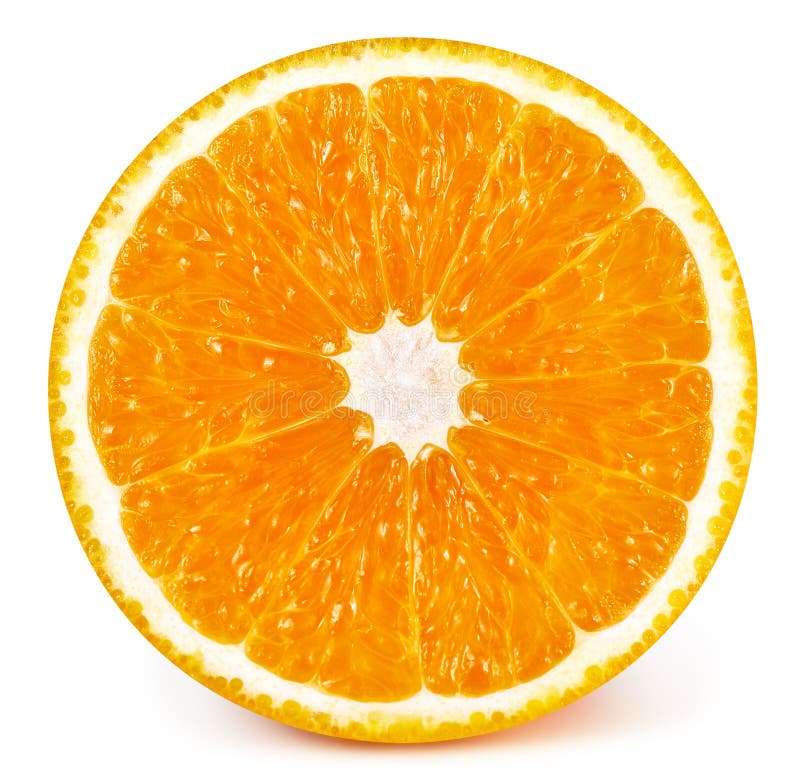 Half of Orange Isolated on White Background Stock Image - Image of ...