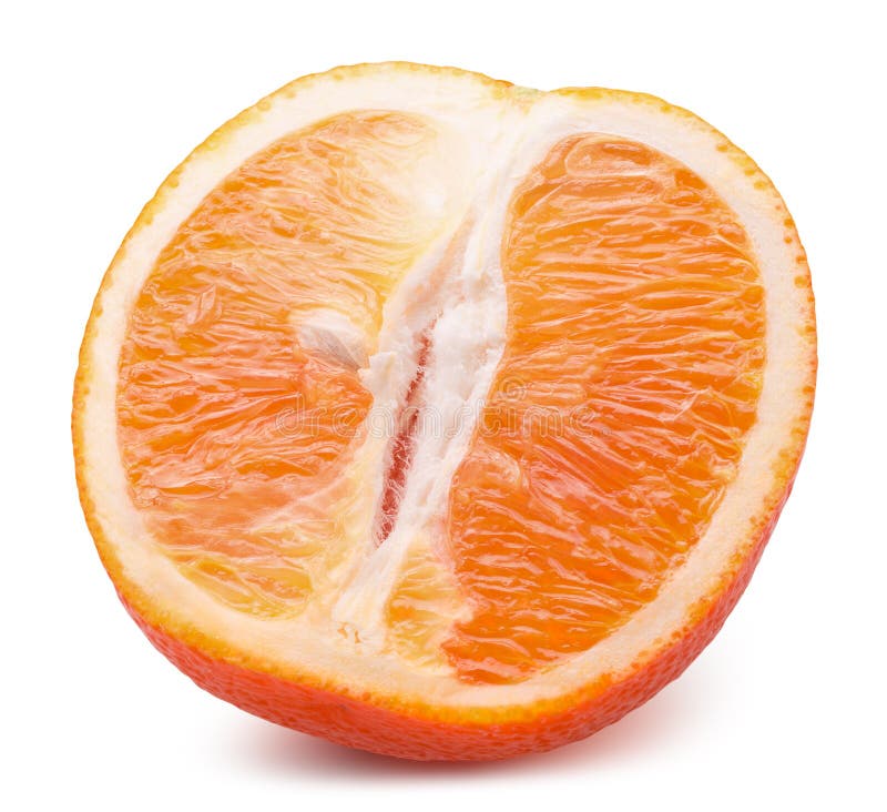 Half of Orange Isolated on a White Background Stock Image - Image of ...