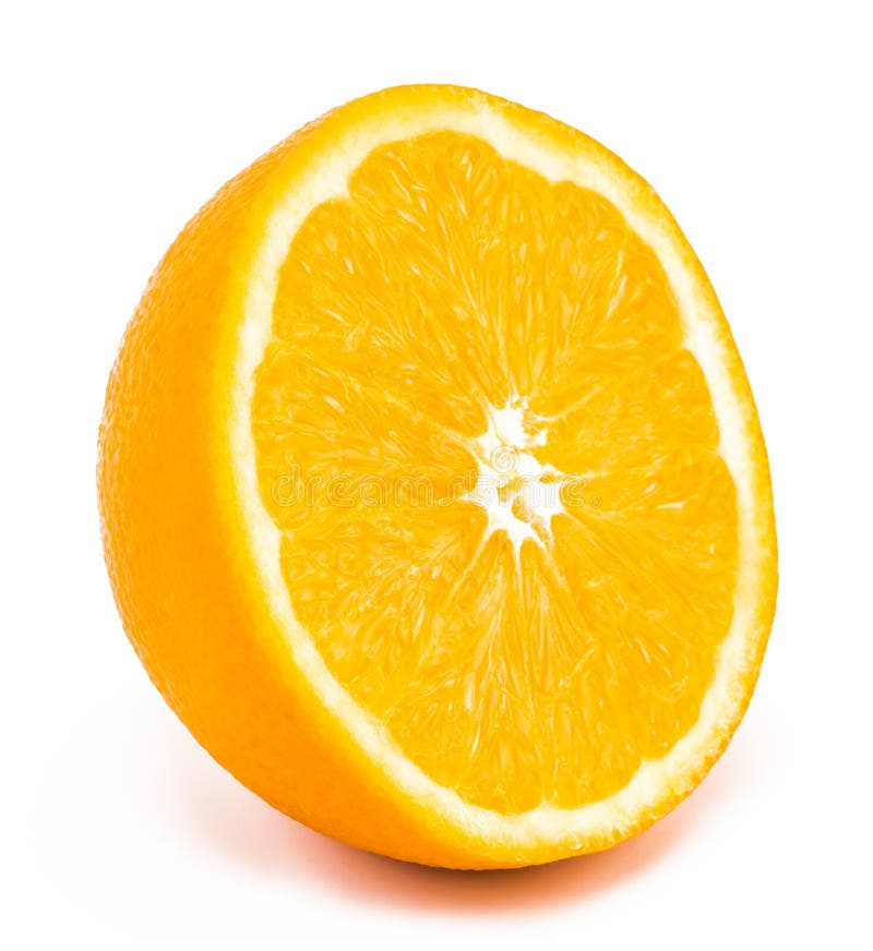 Half Of Orange Isolated On A White Background Stock Image - Image of ...