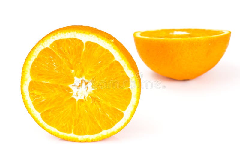 Half of Orange Isolated on White Background Stock Photo - Image of ...