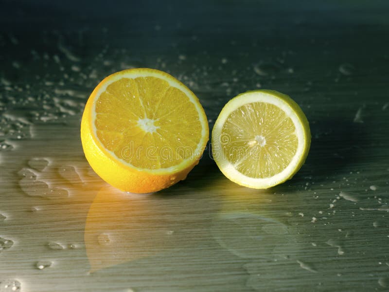 Half an Orange and the Lemon and Drops Stock Photo - Image of freshness ...