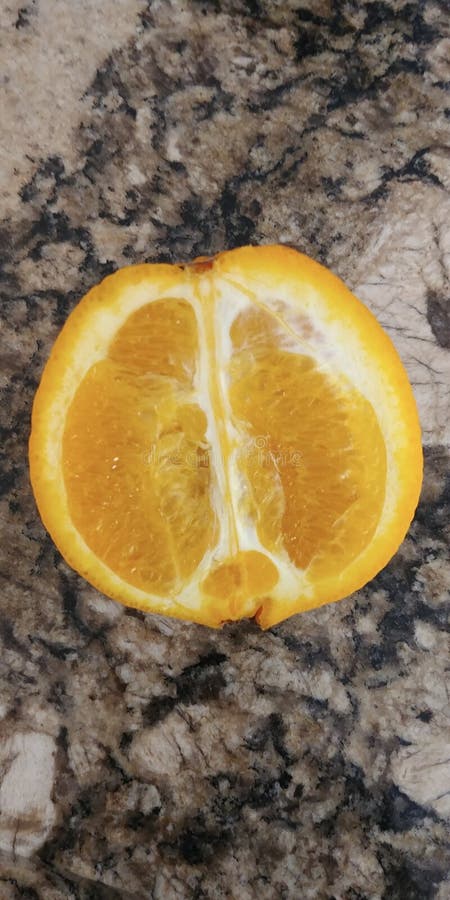 Half Orange Showing Side Slice Stock Photo - Image of orange, slice ...