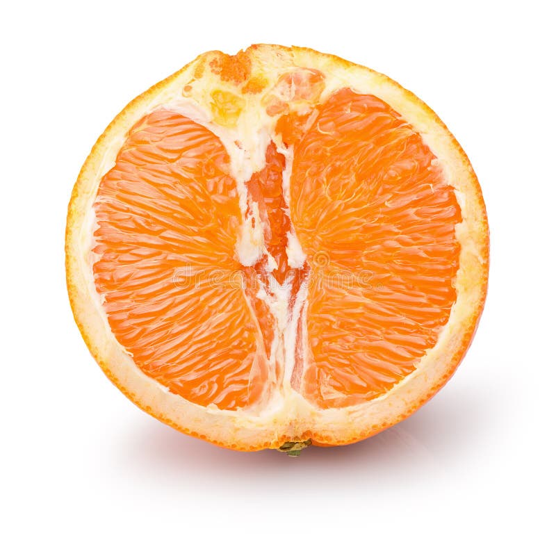 Half of Orange Isolated on a White Background Stock Photo - Image of ...