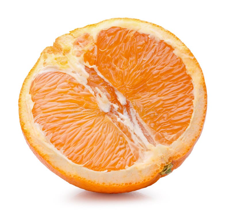 Half of Orange Isolated on a White Background Stock Photo - Image of ...