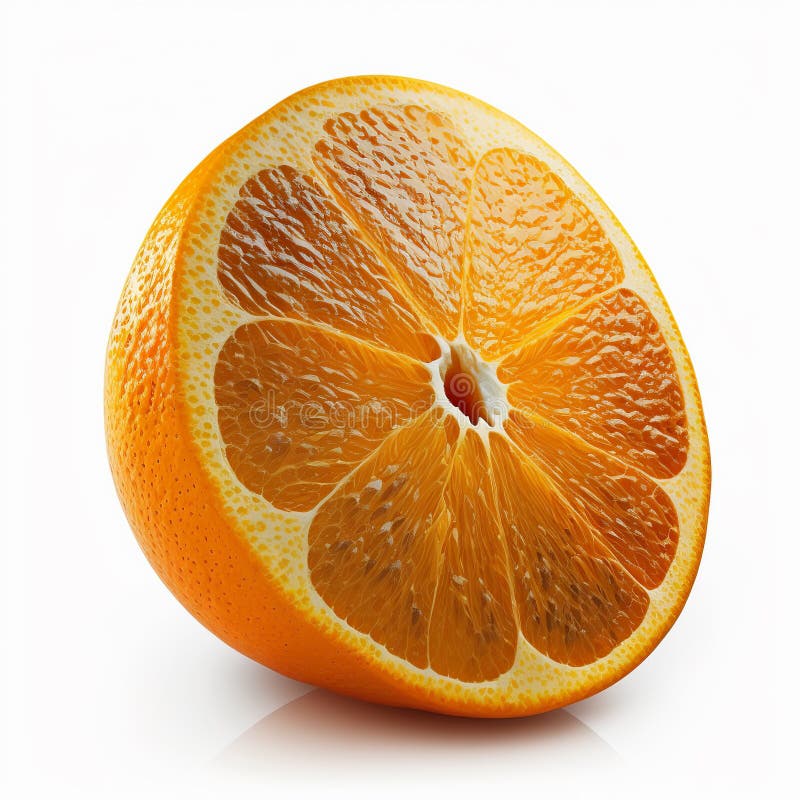 Half an Orange on a White Background Stock Illustration - Illustration ...