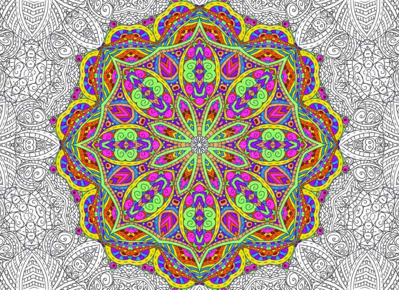 Half-painted Outline Pattern Stock Illustration - Illustration of ...