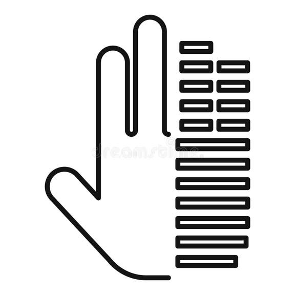 Half Palm Scanning Icon Outline Vector. Database Identity Stock Vector ...