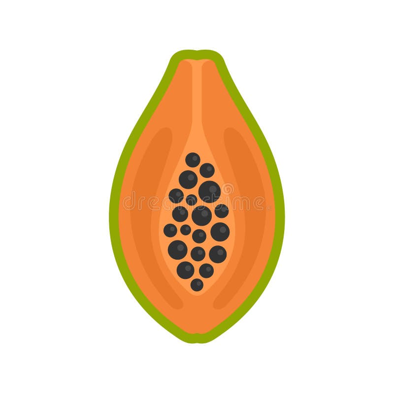 Papaya Icon, Outline Style. Stock Illustration - Illustration of diet ...