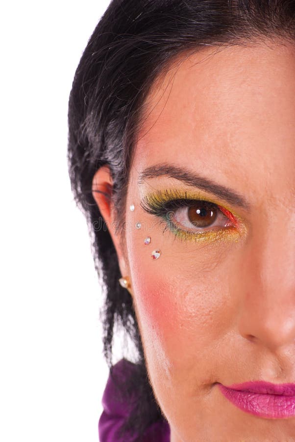 Half Part of Woman Face with Make Up Stock Image - Image of attractive ...