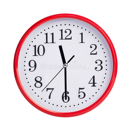 Half Past Eleven on a Round Dial Stock Photo - Image of chronometer ...