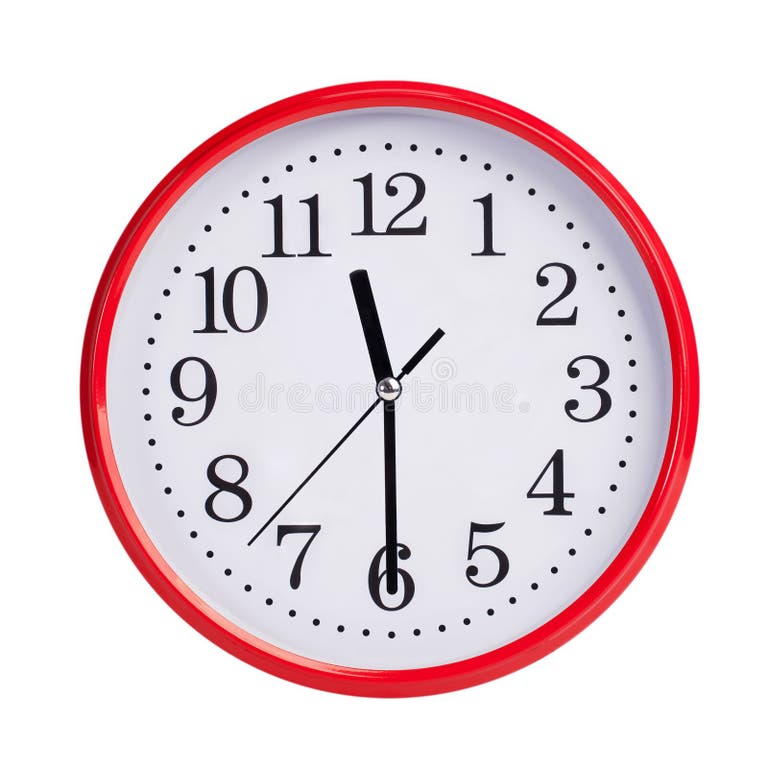 Half Past Eleven on a Round Dial Stock Photo - Image of chronometer ...