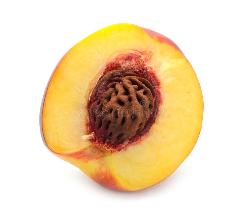 Half Of The Peach And Stone Stock Photo - Image of diet, peach: 7188044