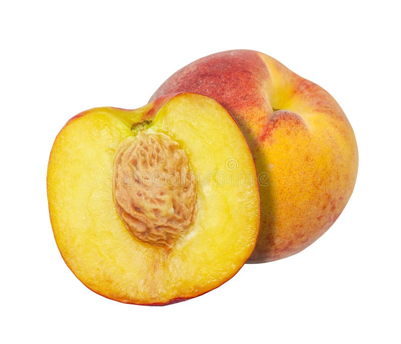 The Half of the Peach Isolated Stock Photo - Image of nectarine, peach ...