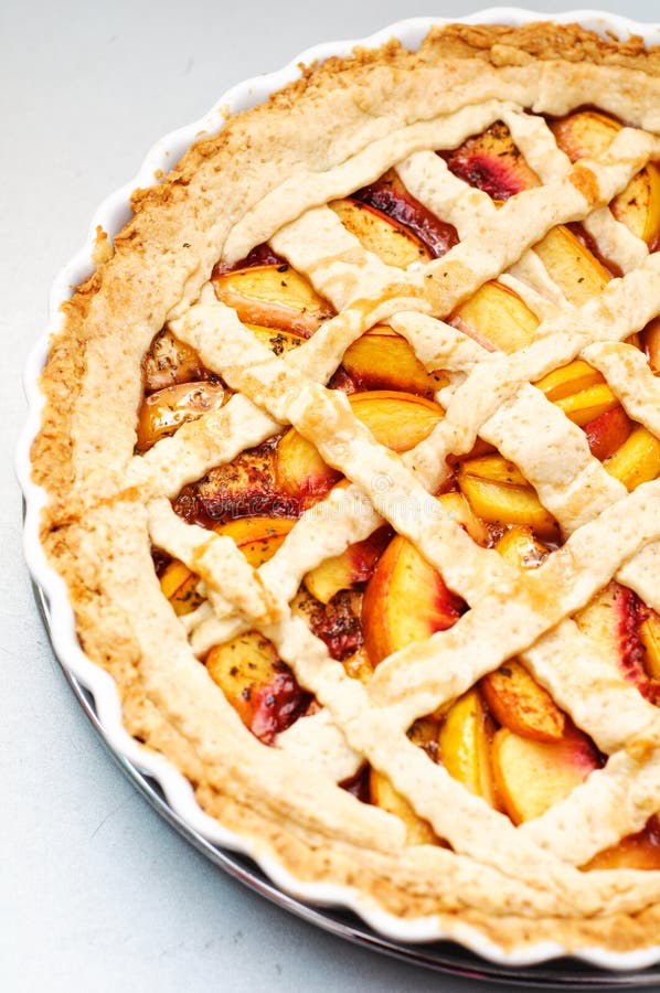 Half a peach pie stock image. Image of table, dessert - 21078623