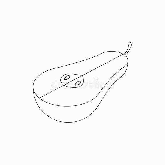Half of Pear Icon, Isometric 3d Style Stock Vector - Illustration of ...