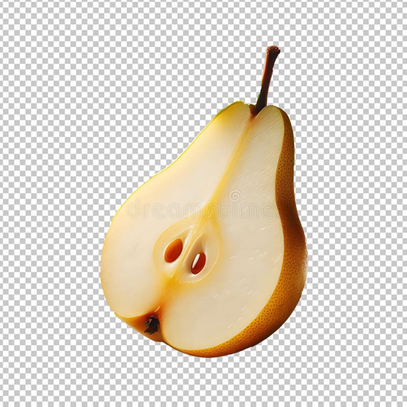 Half Pear Isolated on Transparent Background Stock Image - Illustration ...