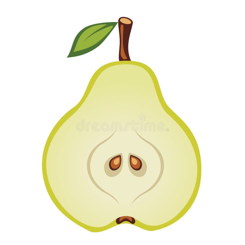 Half a Pear One Line Art. Continuous Line Drawing of Fruit. Stock ...