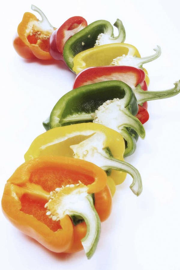 Half Peppers Isolated on White. Stock Photo - Image of cooking, food ...