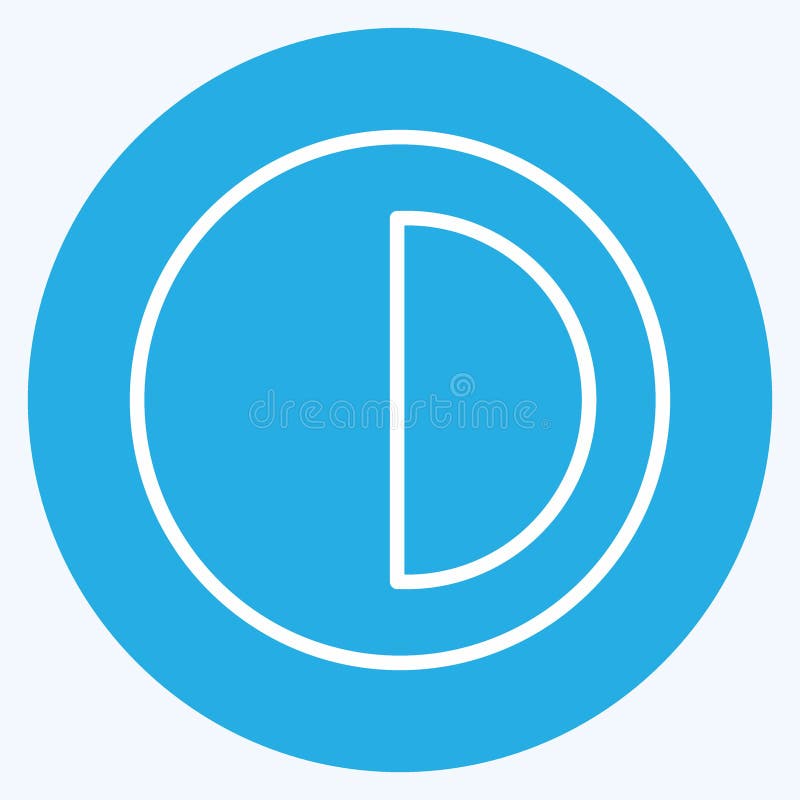 Half Pie Chart Icon in Trendy Blue Eyes Style Isolated on Soft Blue ...