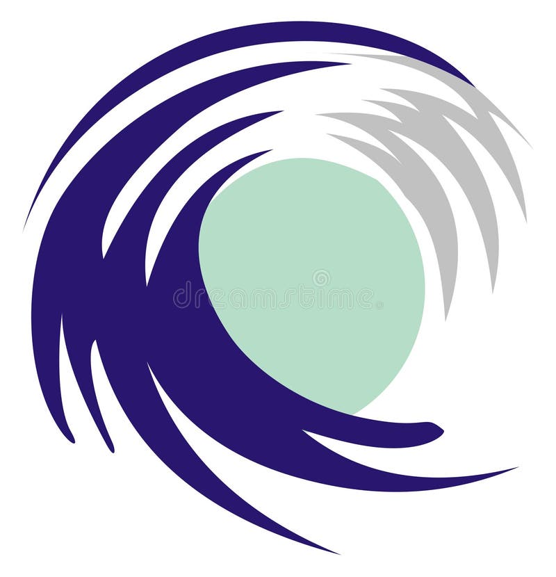 Wakeboarding Extreme Water Sports Logo with Circular Sea Wave Stock ...