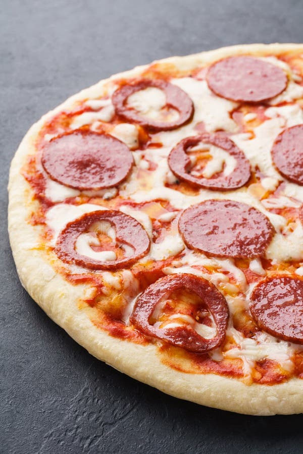 Half of Pizza with Heart Shaped Pepperoni for Valentines Day. Stock ...