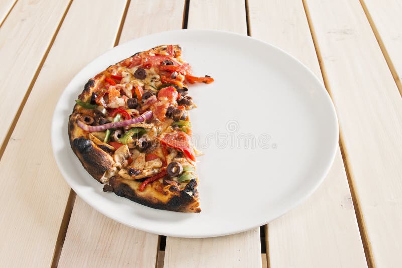 Half pizza stock image. Image of food, fast, meal, vegetables - 79727405