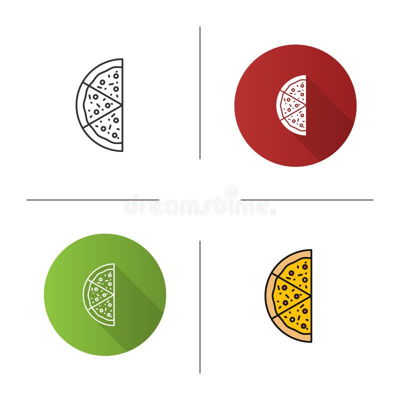 Half of pizza color icon stock vector. Illustration of pictogram ...