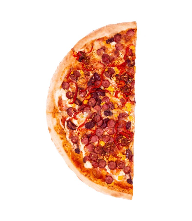 Half of Pizza Mexico, Isolate Top View Stock Image - Image of dinner ...