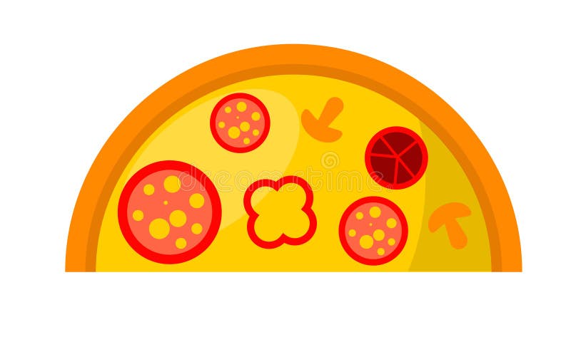 Half Pizza with Toppings Vector Stock Vector - Illustration of icon ...