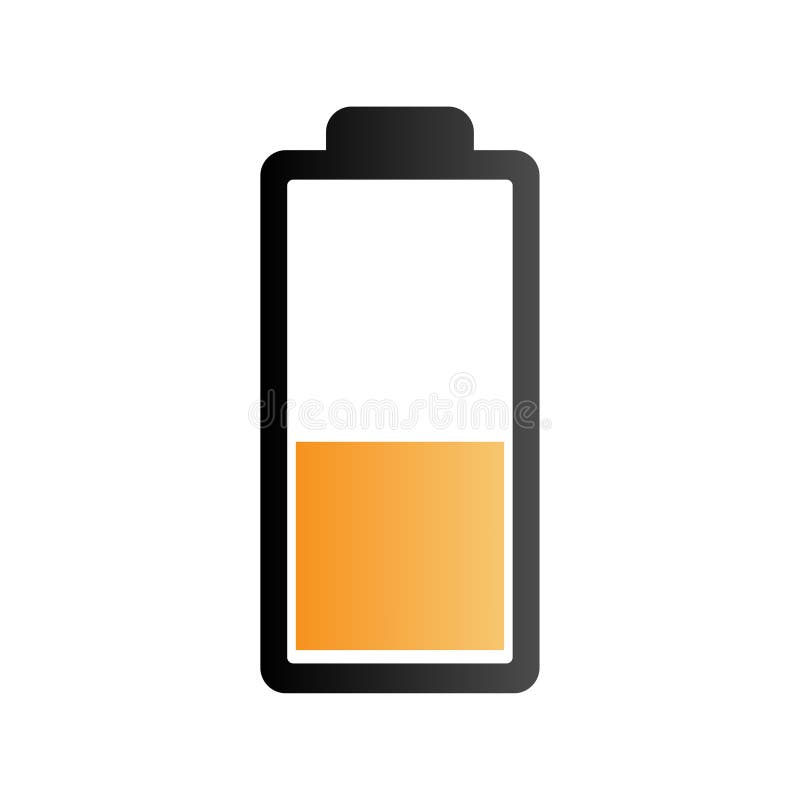 Half Power Battery. Orange Gradient Vector Element. Low Charge Symbol ...