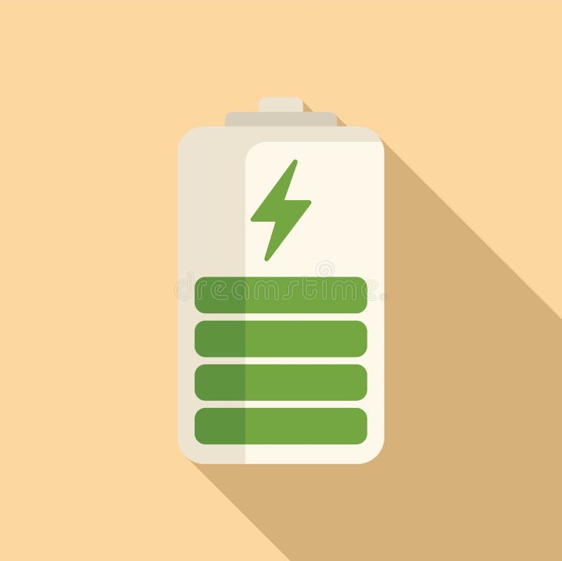 Half Power Energy Icon Flat Vector. Cell Capacity Stock Illustration ...