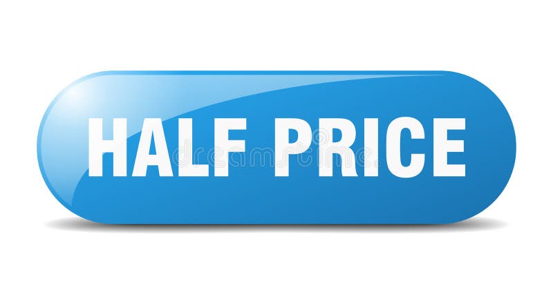 Half Price Button. Sticker. Banner. Rounded Glass Sign Stock Vector ...
