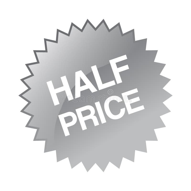 Half price sticker stock illustration. Illustration of discount - 123198658