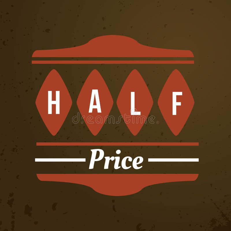 Half Price Label. Vector Illustration Decorative Design Stock Vector ...