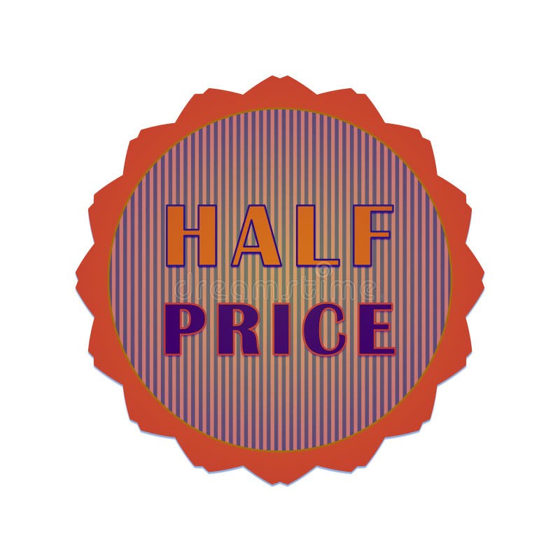Half price label stock illustration. Illustration of premium - 114210991