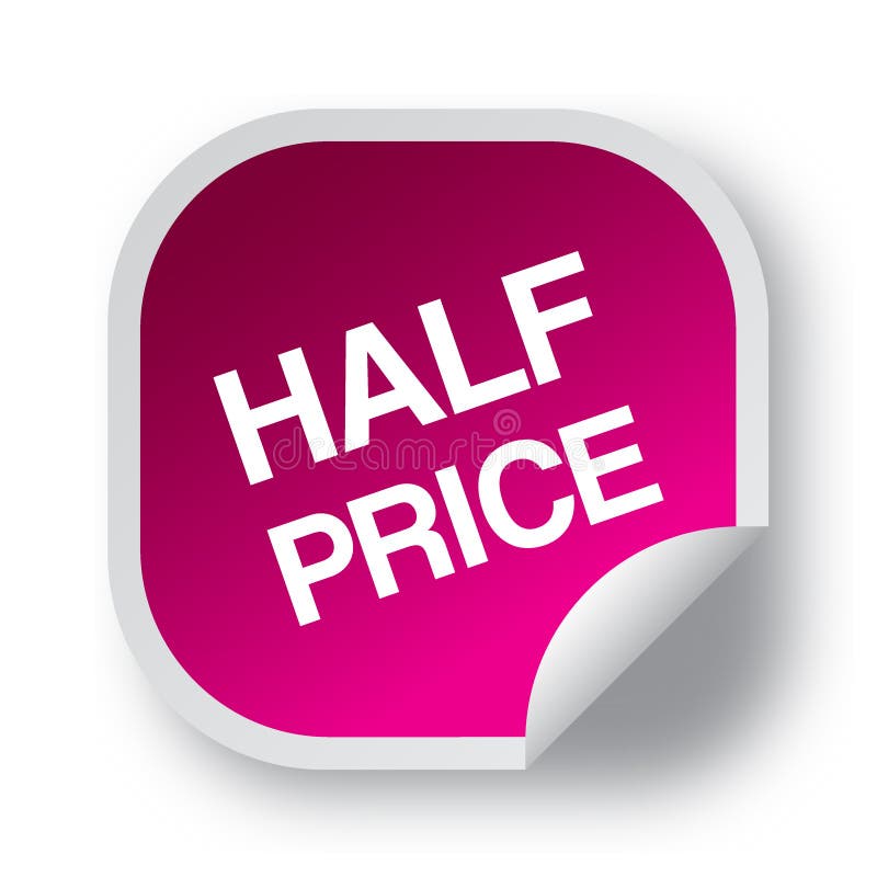 Half price sticker stock illustration. Illustration of design - 123197968