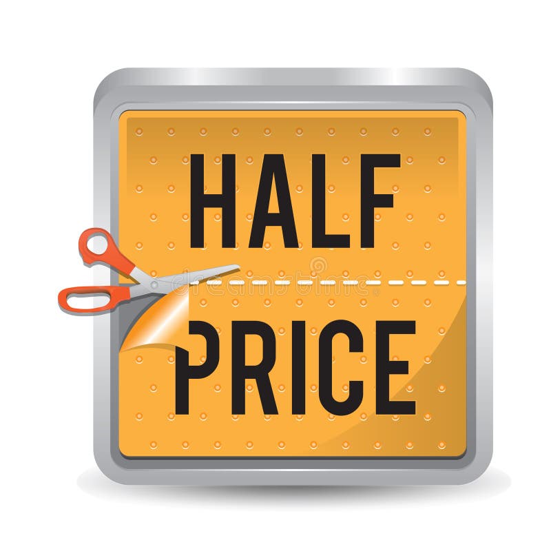 Vector half price sticker stock vector. Illustration of detail - 12965004