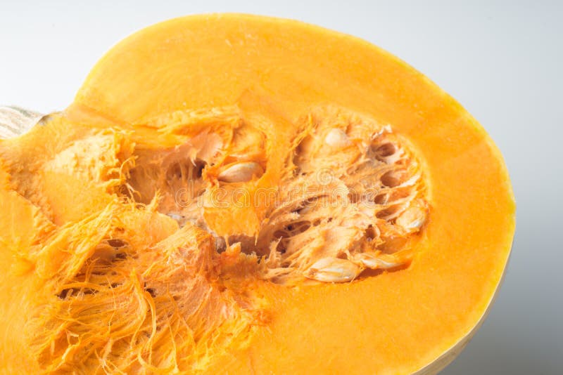 Half of Pumpkin Isolated on White Background Stock Photo - Image of ...