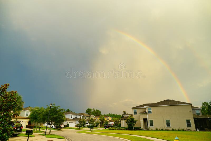 Half rainbow stock image. Image of florida, plane, lake - 116922561