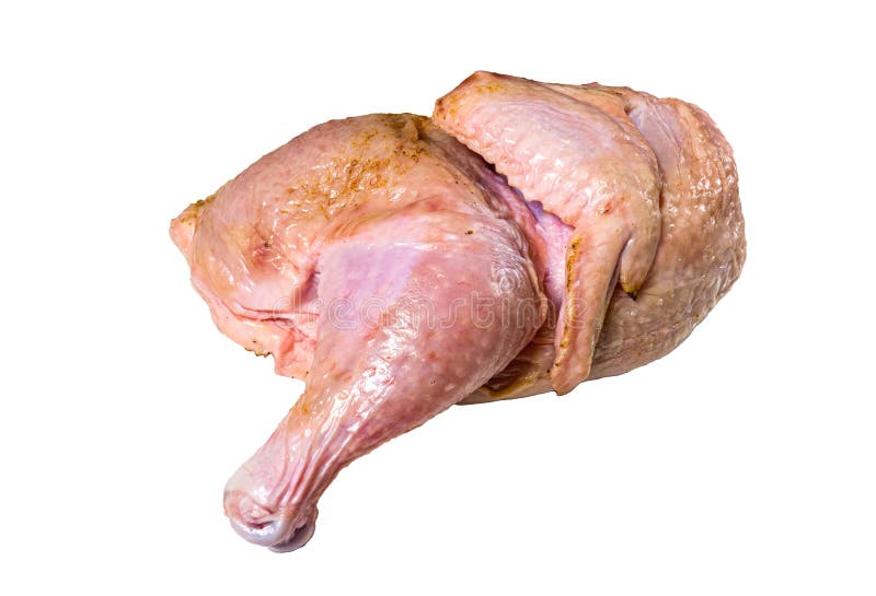 Half Raw Chicken, Excellent Condition, Top View, Isolated on White ...