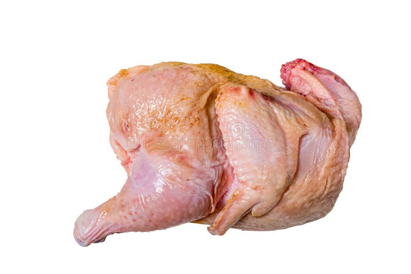 Half Raw Chicken, Excellent Condition, Top View, Isolated on White ...
