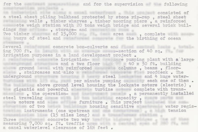 Half Readable Typewritten Page Stock Image - Image of sheet, typed ...