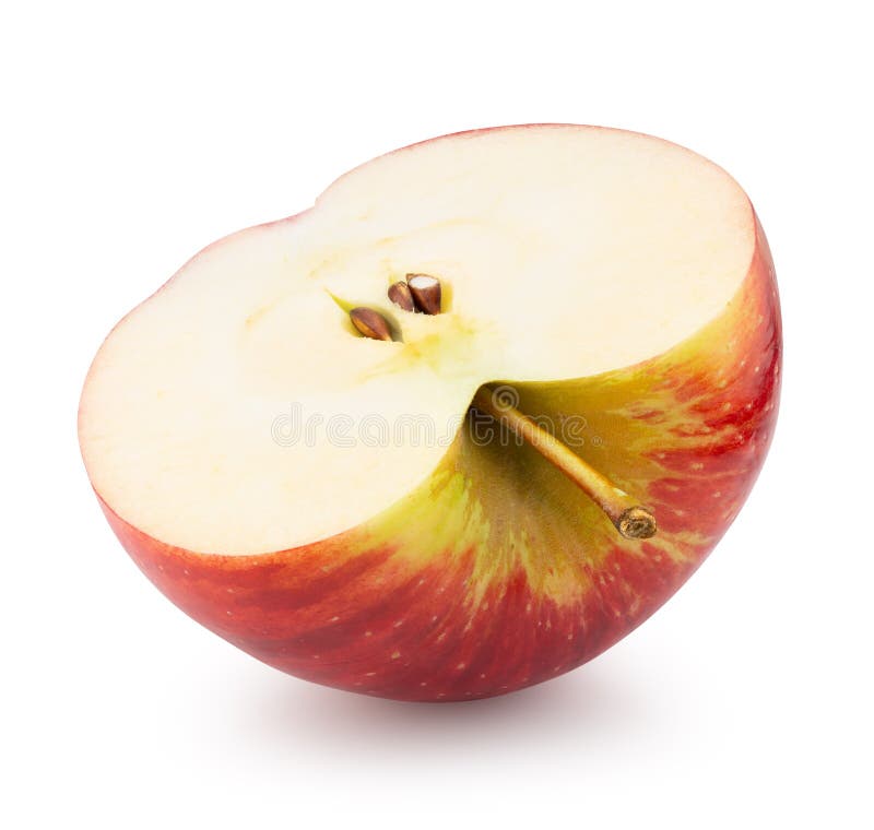 Half of Red Apple Isolated on a White Background Stock Photo - Image of ...